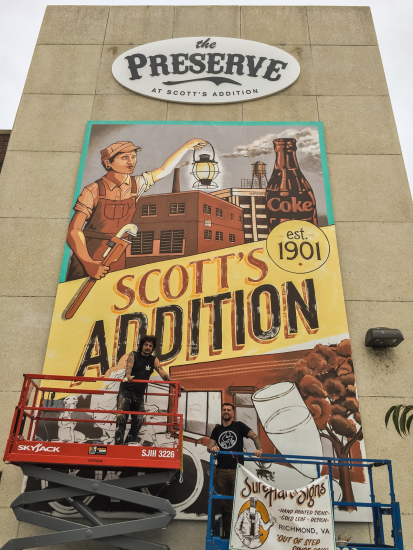 Time lapse video captures work to create Scott's Addition mural